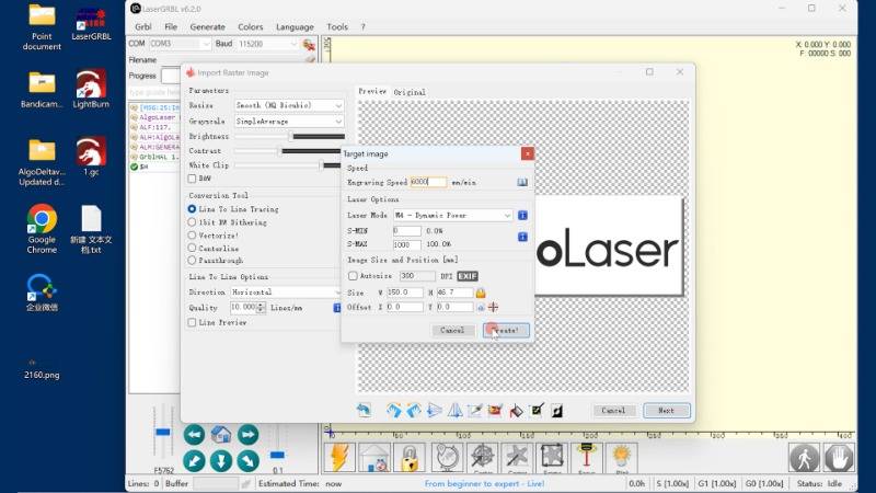 How to connect LaserGRBL with DIY KIT MINI | Algolaser